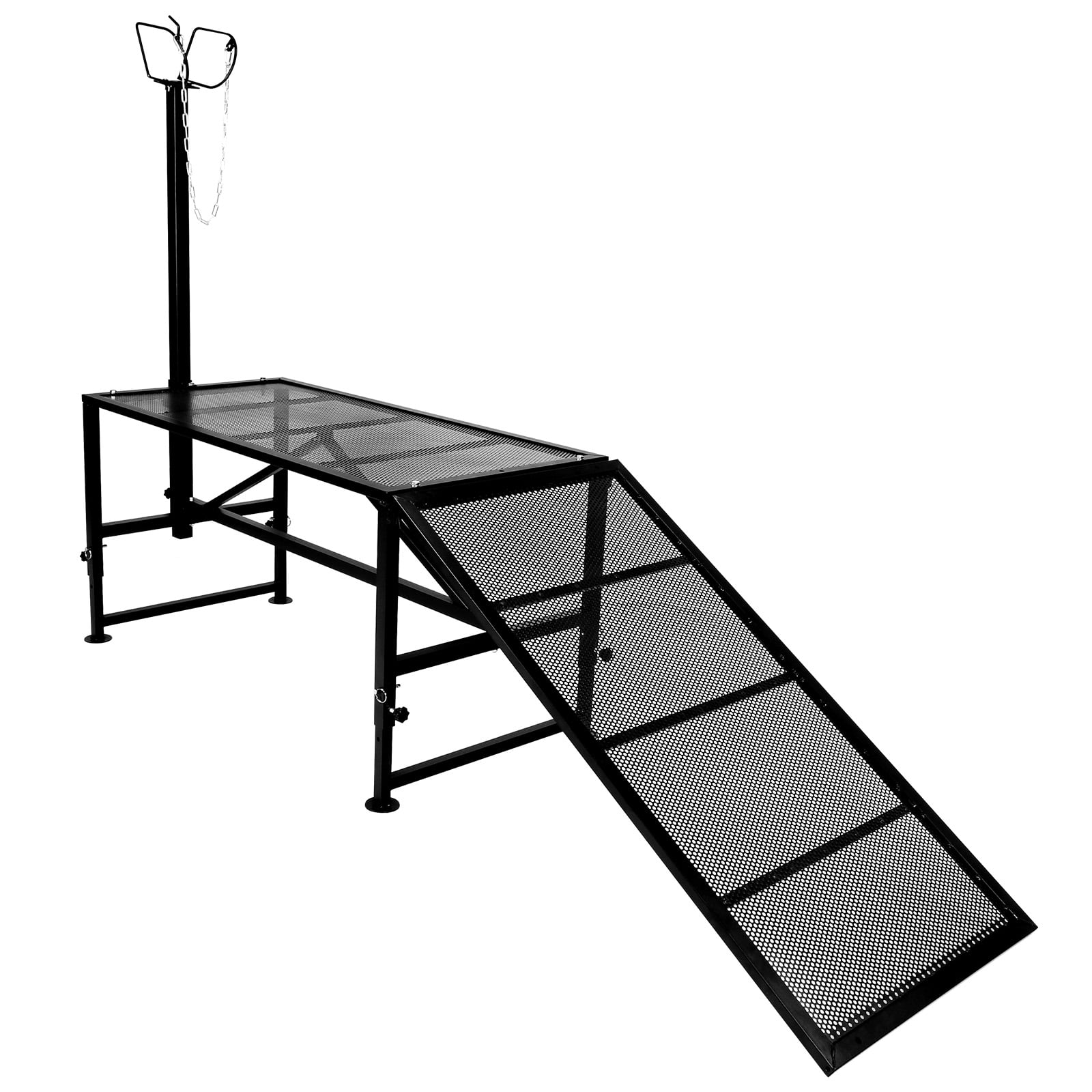 Zexumo Sheep Stand with A Ramp Adjustable Height Metal Livestock ...