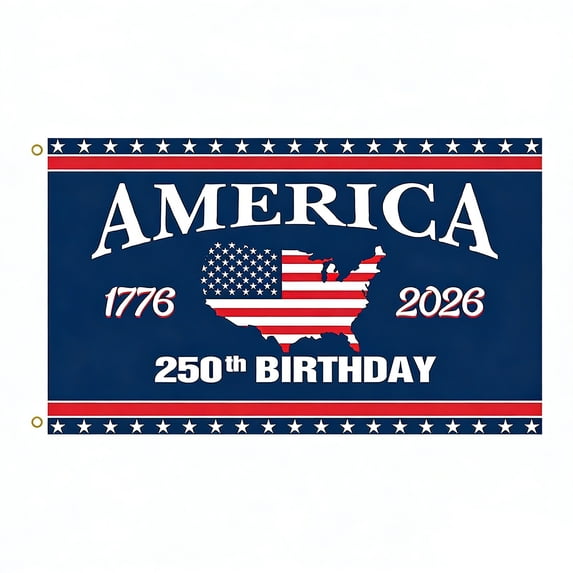 Zeyigg 250 Anniversary USA 1776-2026 Commemorative Flag, Single Sided ...