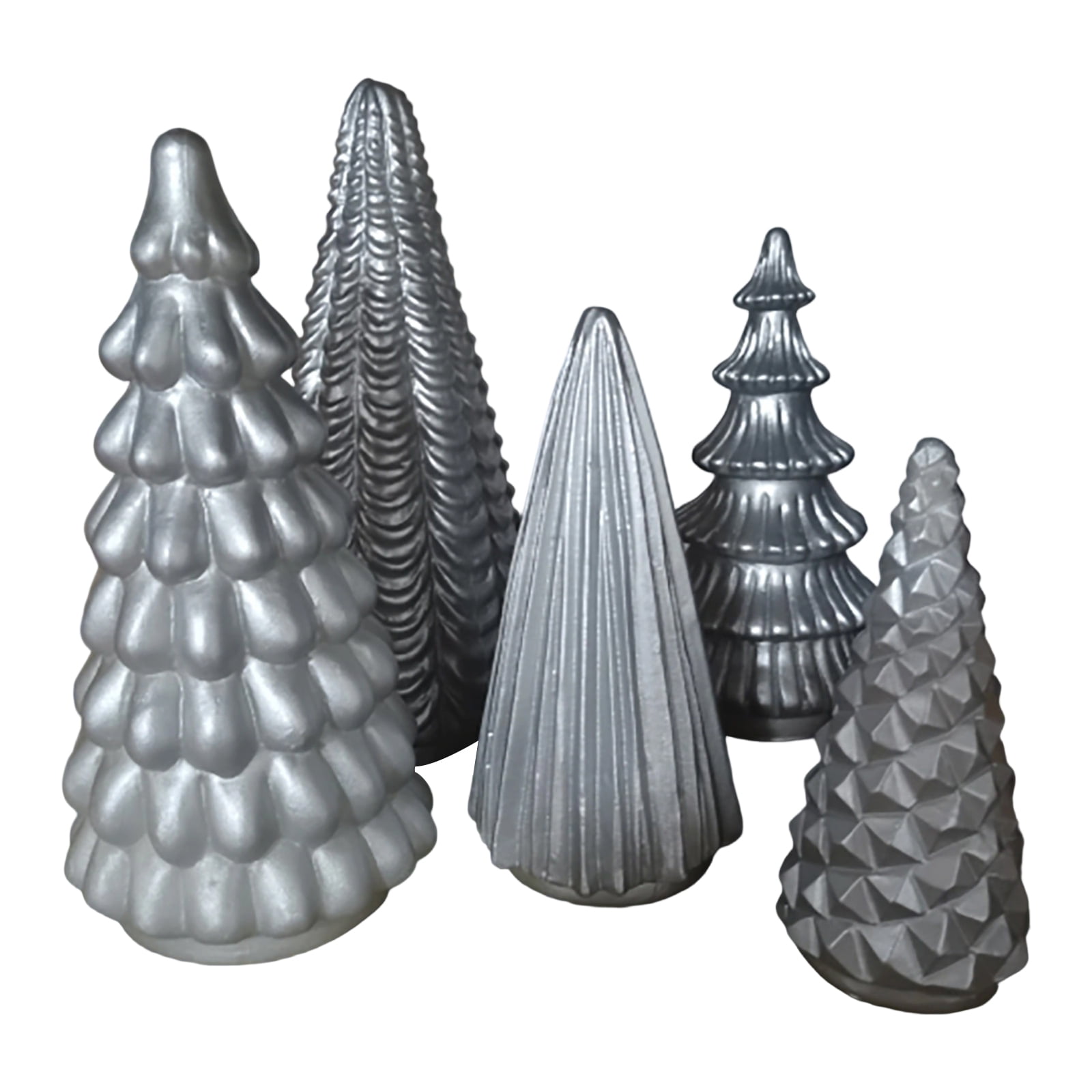 Zeyigg Set of 5 Christmas Trees Ornaments ,LED Lighted Christmas Tree ...