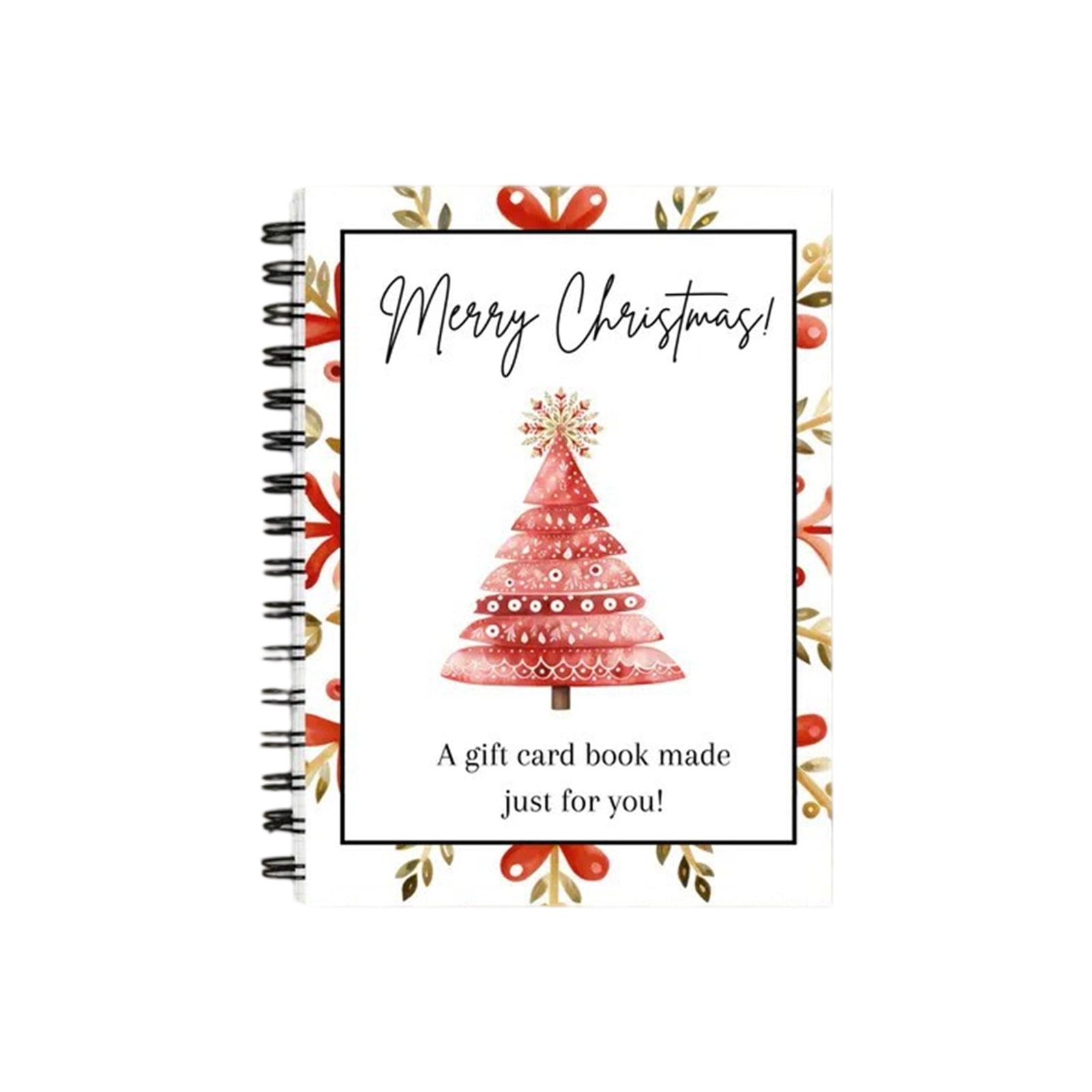 Zeyigg Spiral Bound Gift Card Book with Christmas Tree Mug Print, Merry ...