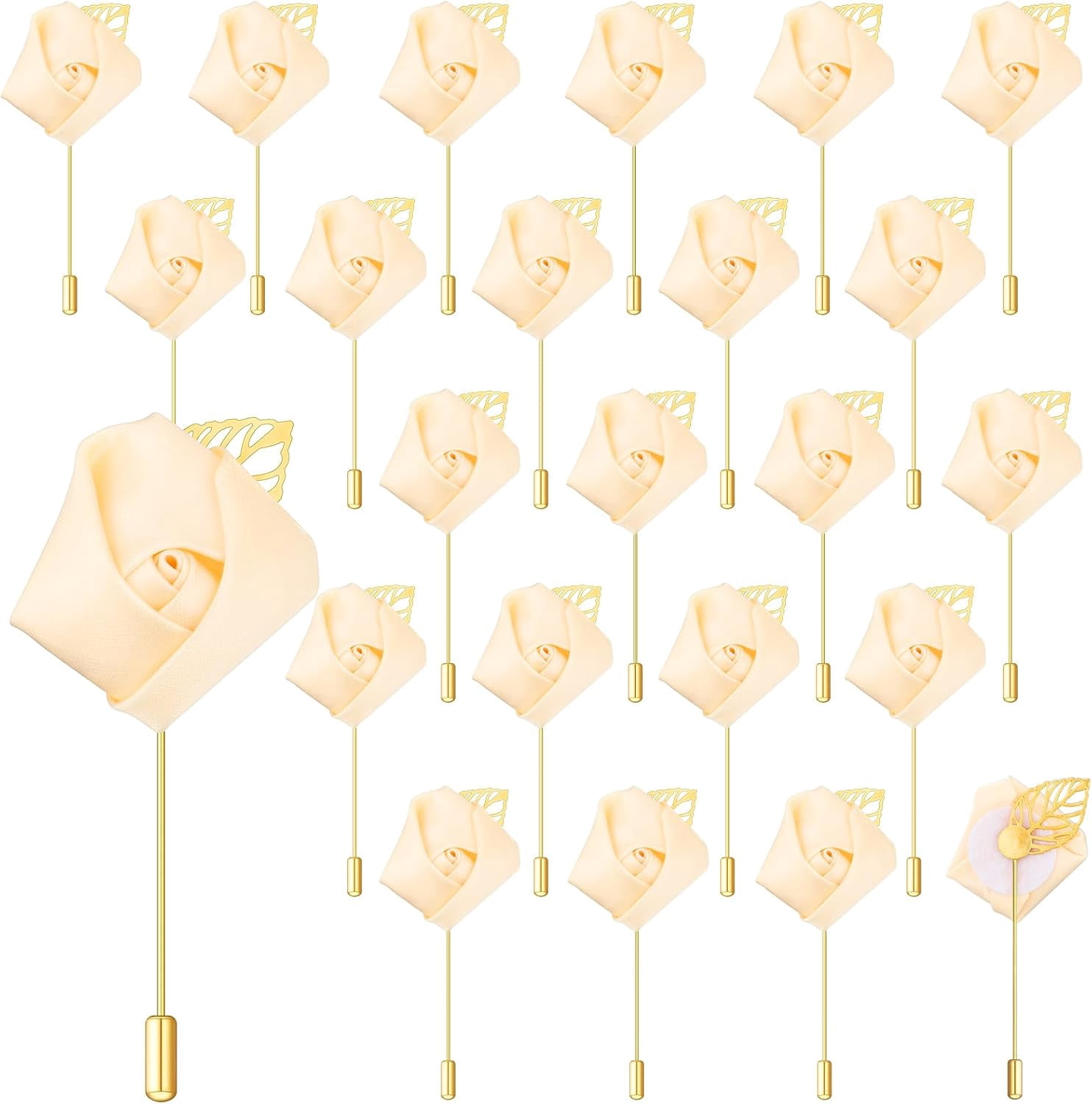 Zeyune 24 Pcs Boutonniere Rose Boutonniere Wedding Buttonholes Pocket ...