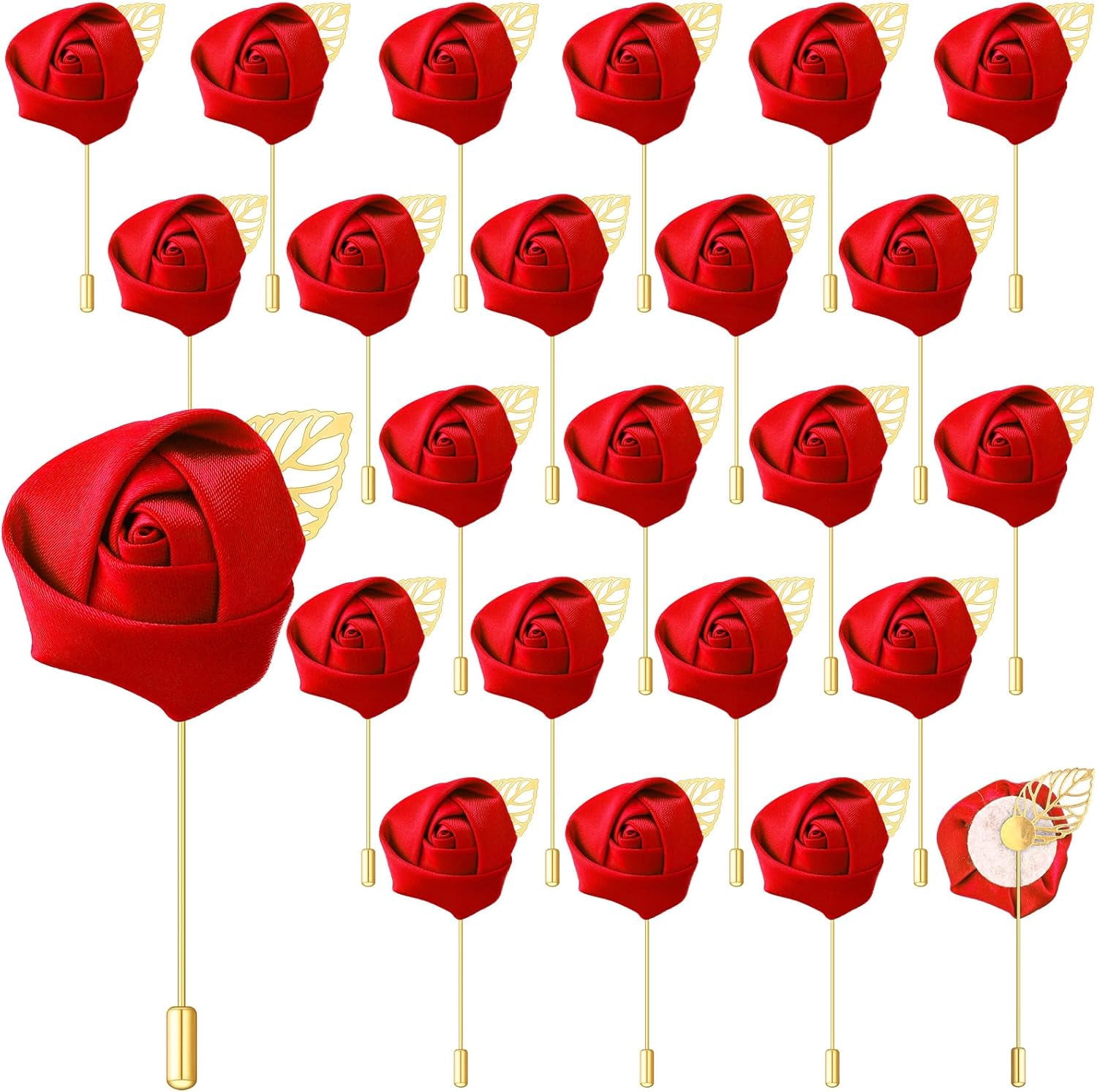 Zeyune 24 Pcs Boutonniere Rose Boutonniere Wedding Buttonholes Pocket ...