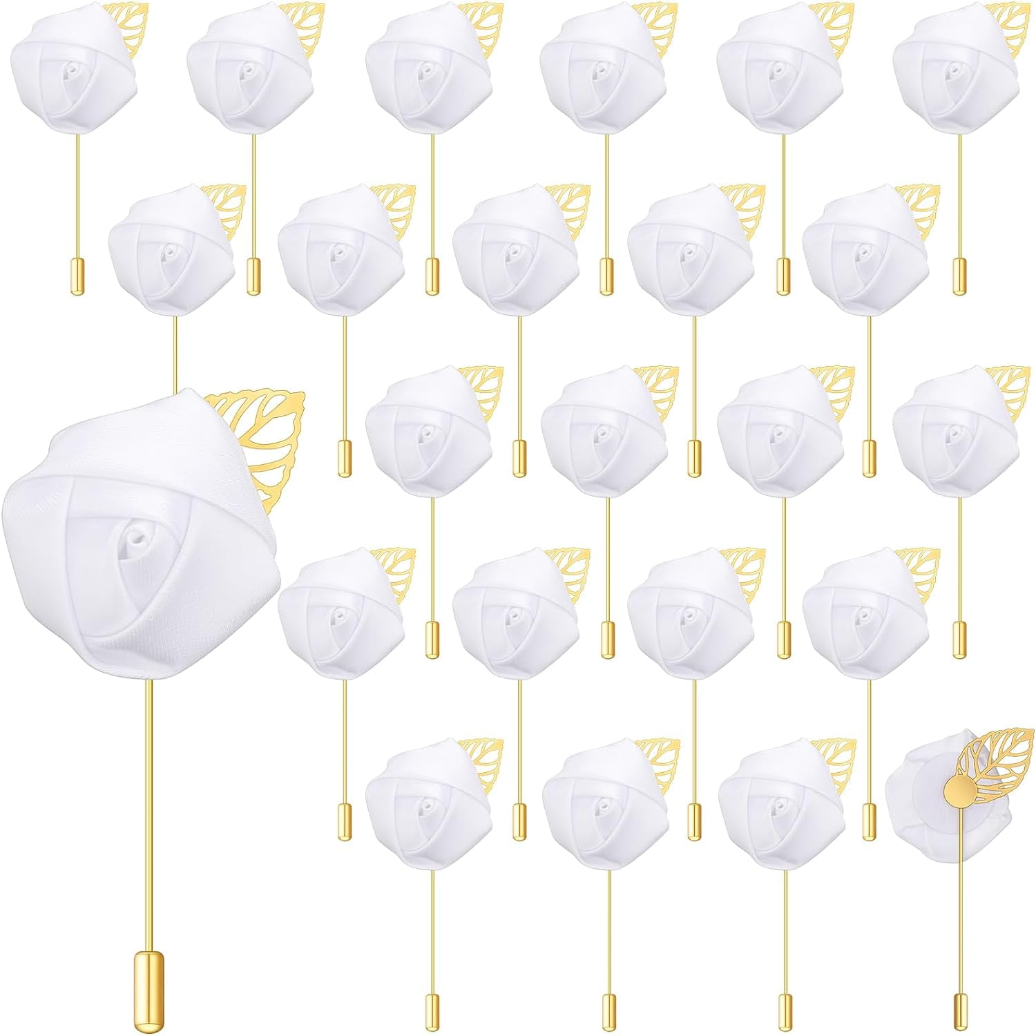 Zeyune 24 Pcs Boutonniere Rose Boutonniere Wedding Buttonholes Pocket ...