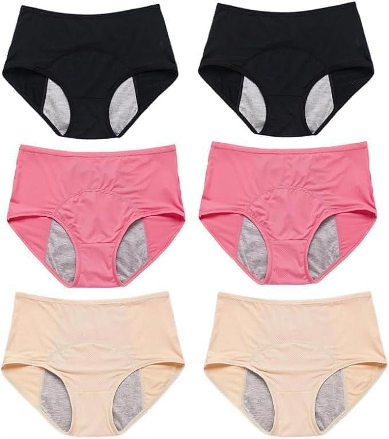 Zezzo 6Pack 2024 New Upgrade High Waist Leak Proof Panties Plus Size ...