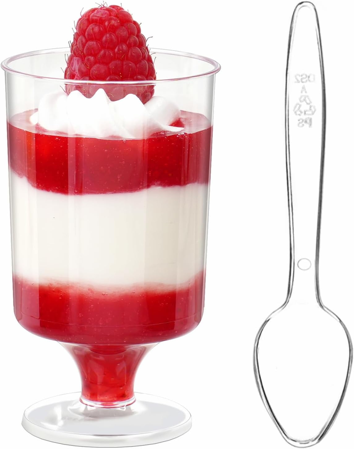 Zezzxu 3.4 oz Mini Dessert Cups with Spoons, 40 Pack Small Trifle Cups ...