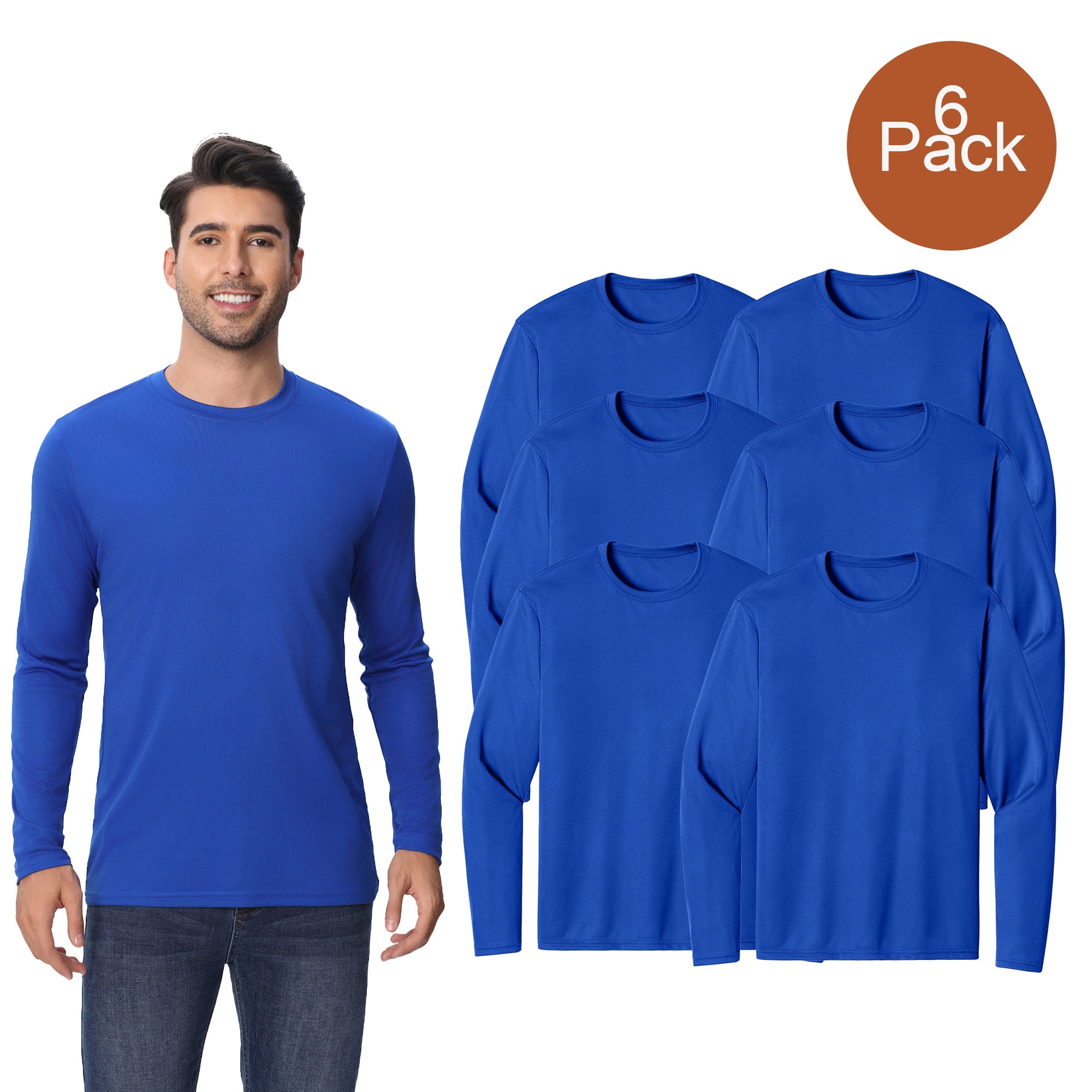 Zfeel Long Sleeve T-Shirt for Men, 100 Polyester Pure Dry Fit Workout ...