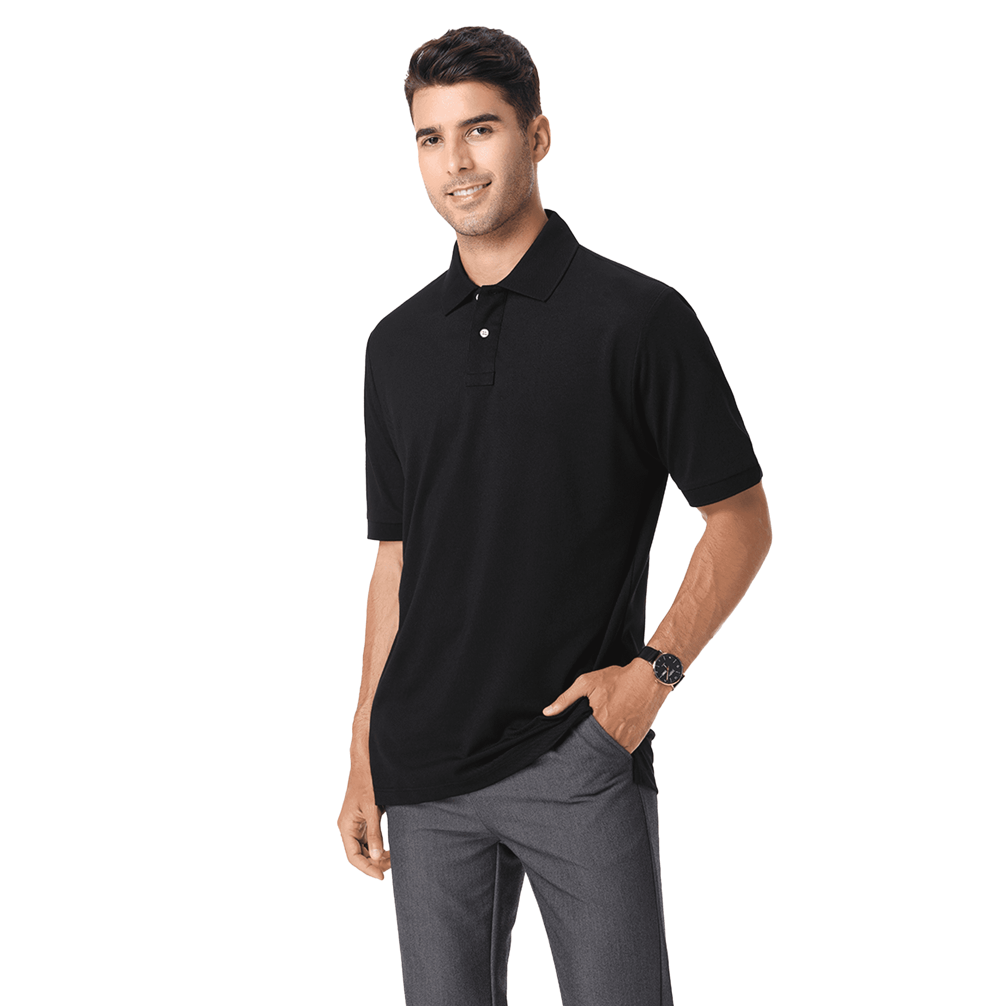 Zfeel Mens Casual Polo Shirt 60 40 Cotton Poly Blend Short Sleeve
