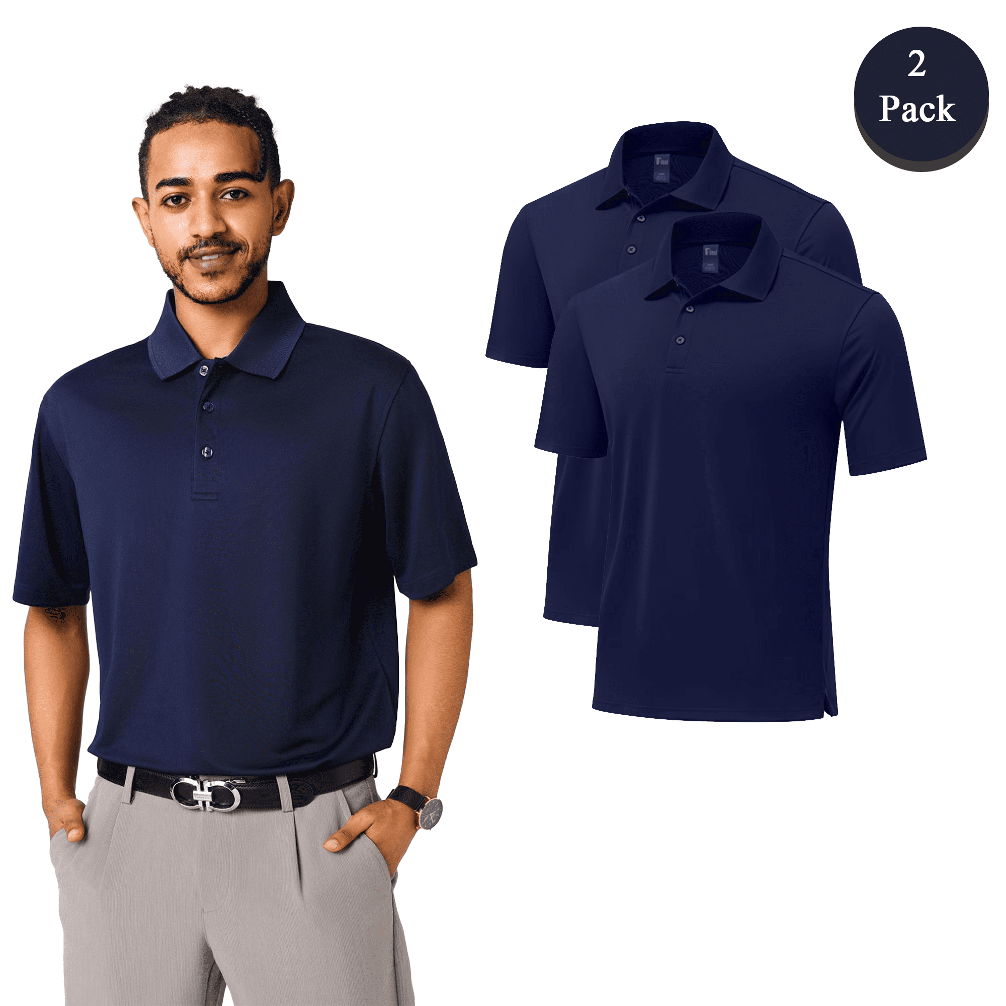 Zfeel Men's Performance Polo Shirt, Short Sleeve Moisture-Wicking Shirt ...