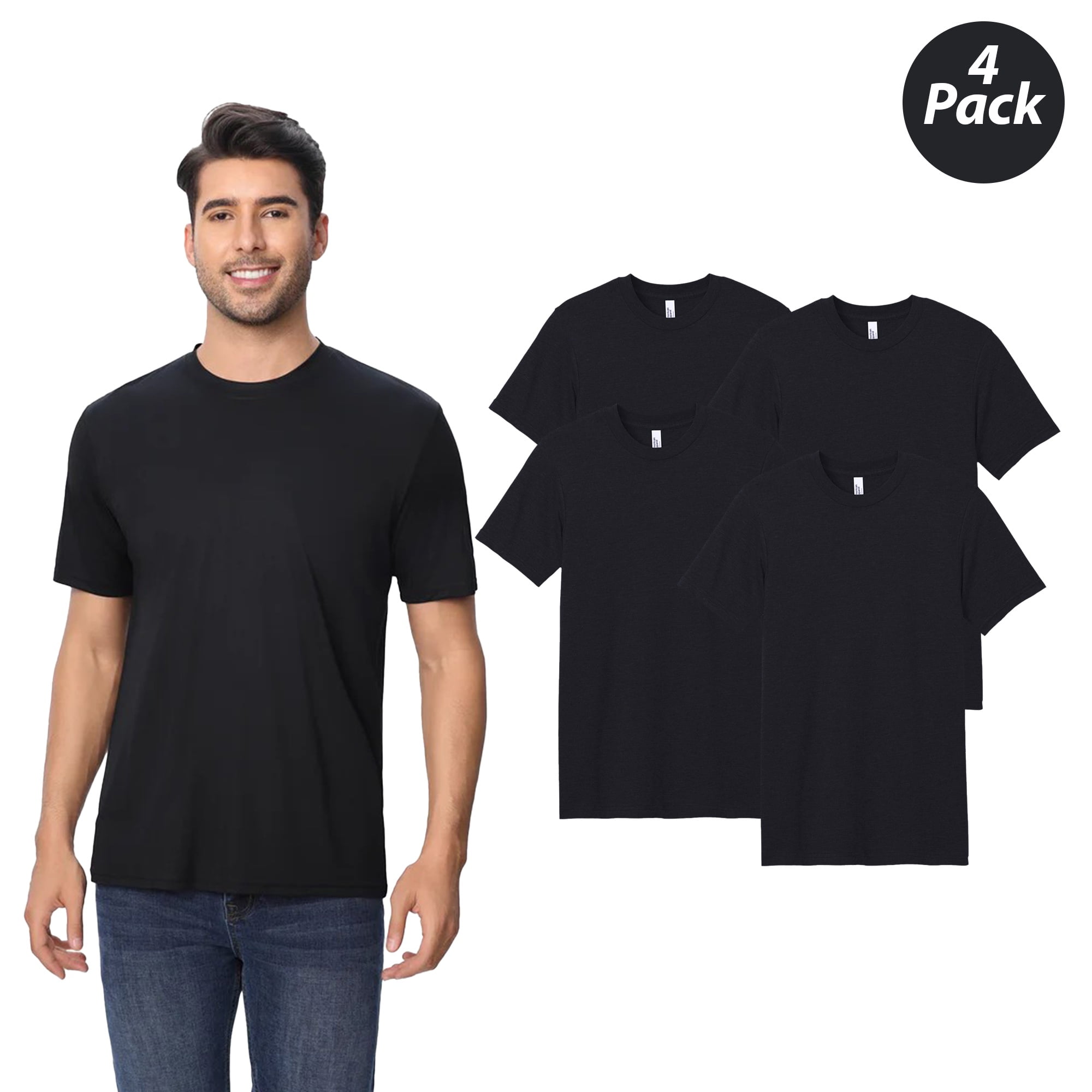 Zfeel Short Sleeve T-Shirt for Men - S Size | 100% Polyester Shirt, 4 ...