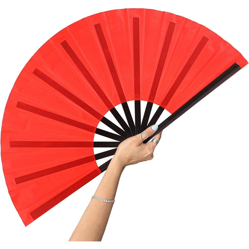 The Zfit 1-2Packs 13inch Large Rave Fan Popping Fan Clacking Fans for ...