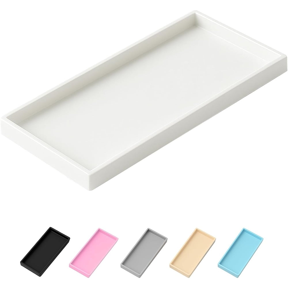 The Zfit Vanity and Bathroom Tray, 6.3"- 15" ABS Countertop Organizer ...