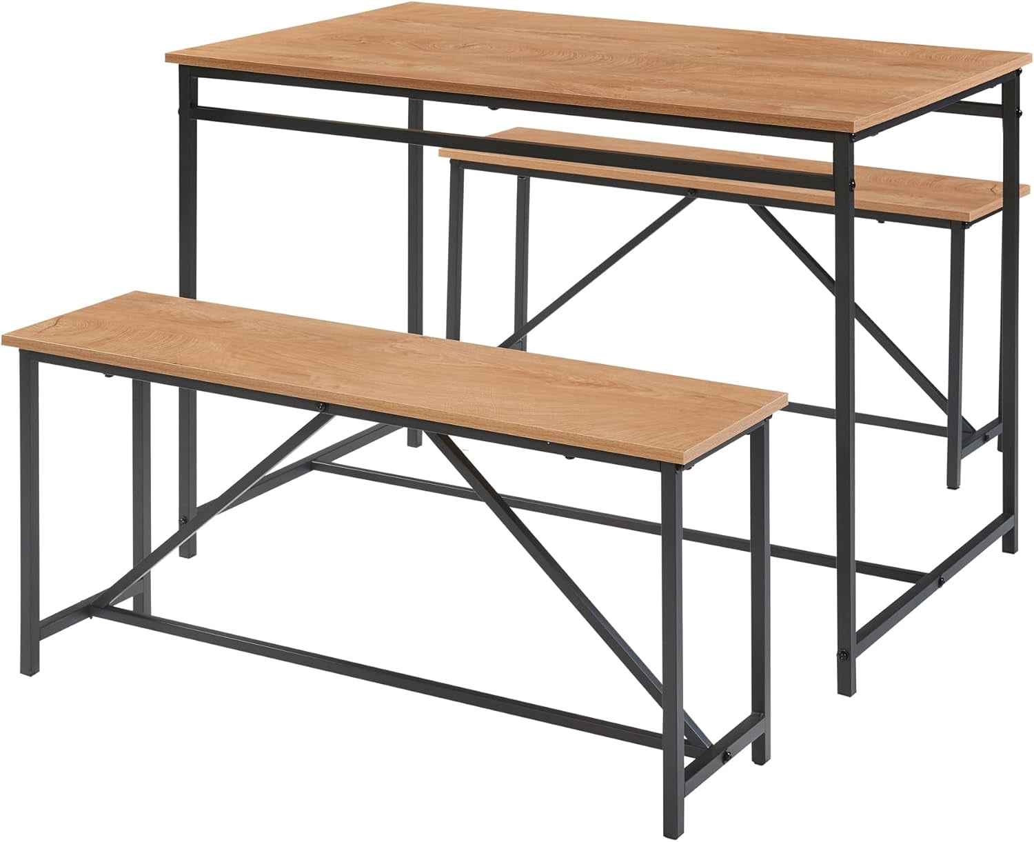 ZgoodZ 3-Piece Dining Table Set, 43-Inch Rectangular Kitchen Table with ...