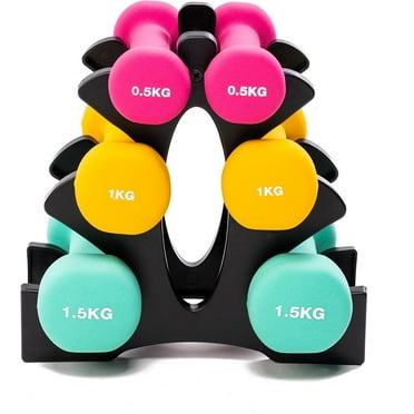 BalanceFrom Fitness 20 Pound Neoprene Coated Dumbbell Set with Stand ...