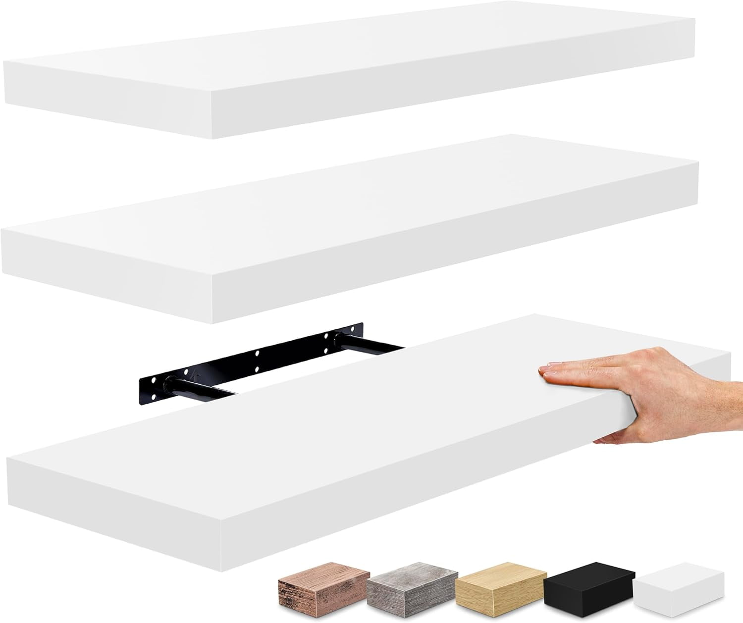 ZgoodZ Floating Shelves - 24 Inch Wall Shelves for Bedroom, Kitchen ...