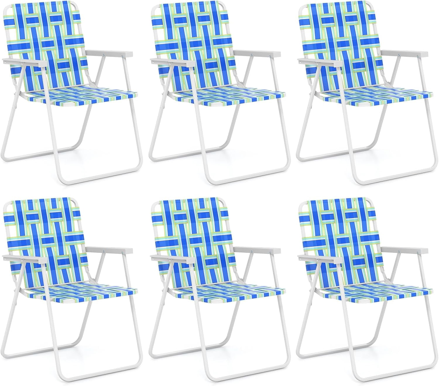 ZgoodZ Folding Chair, Patio Lawn Chair Set with Armrest, Indoor/Outdoor ...