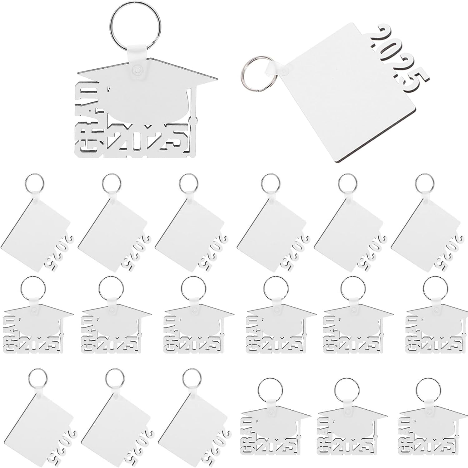 Zgui 24 Pcs Graduation Sublimation Keychains 2025 Grad Photo Frame ...