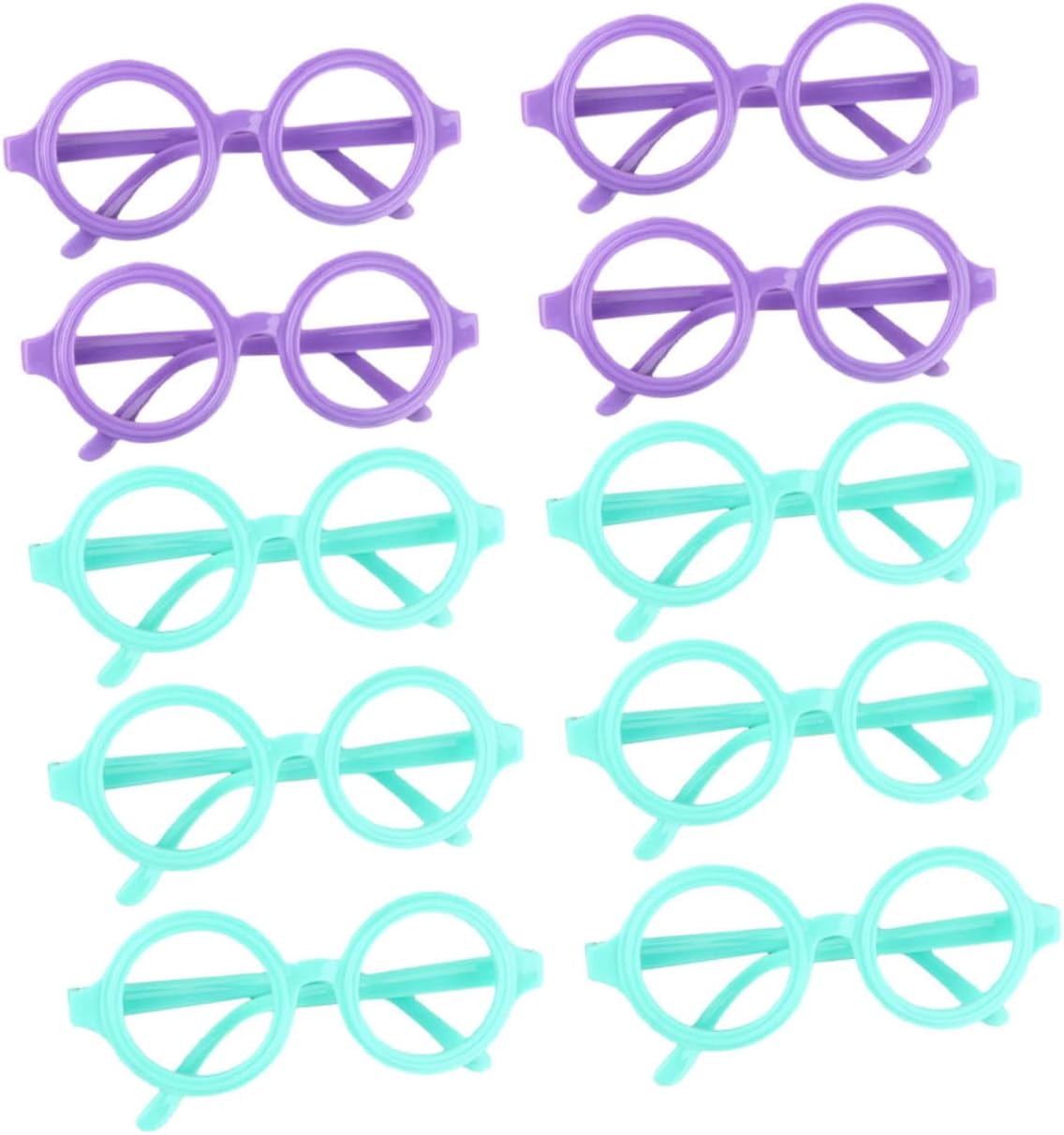 Zgui 10Pcs Round Glasses Frames Colorful Eyeglass Decoration for Fun ...