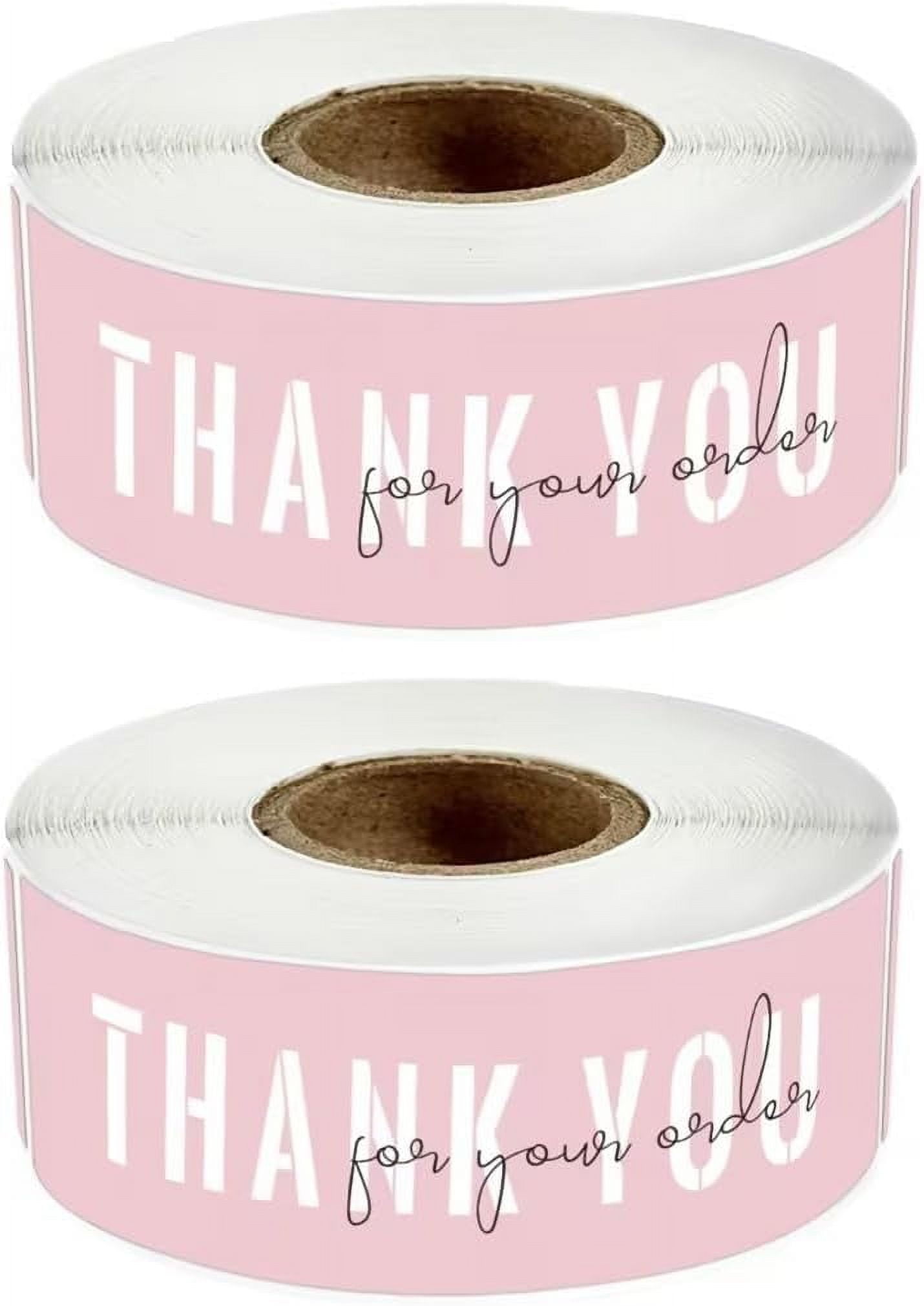 Zgui 1x3 Inch Thank You for Your Order Stickers, Pink Thank You ...