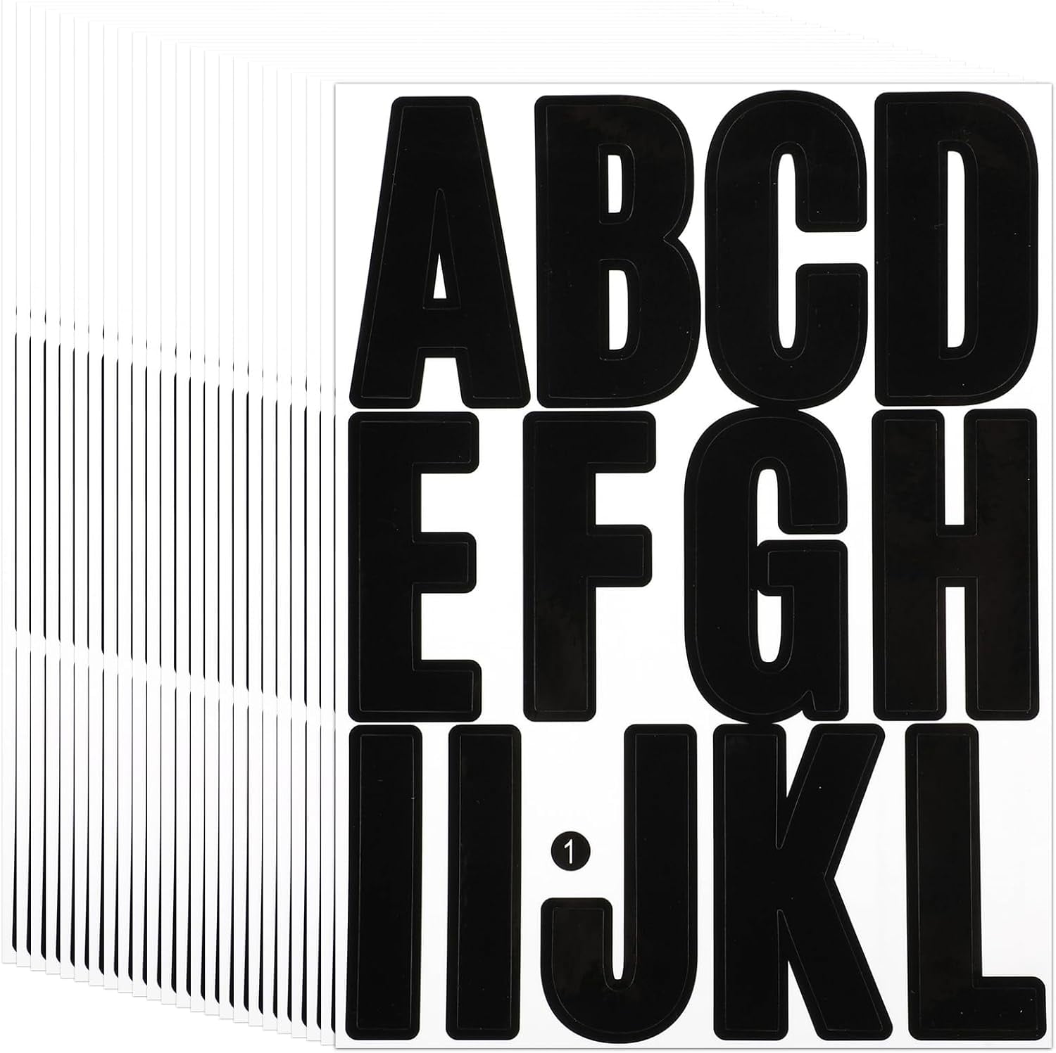 Zgui 24 Sheets Letter Stickers Self Adhesive Alphabet Number Sticker 2 ...