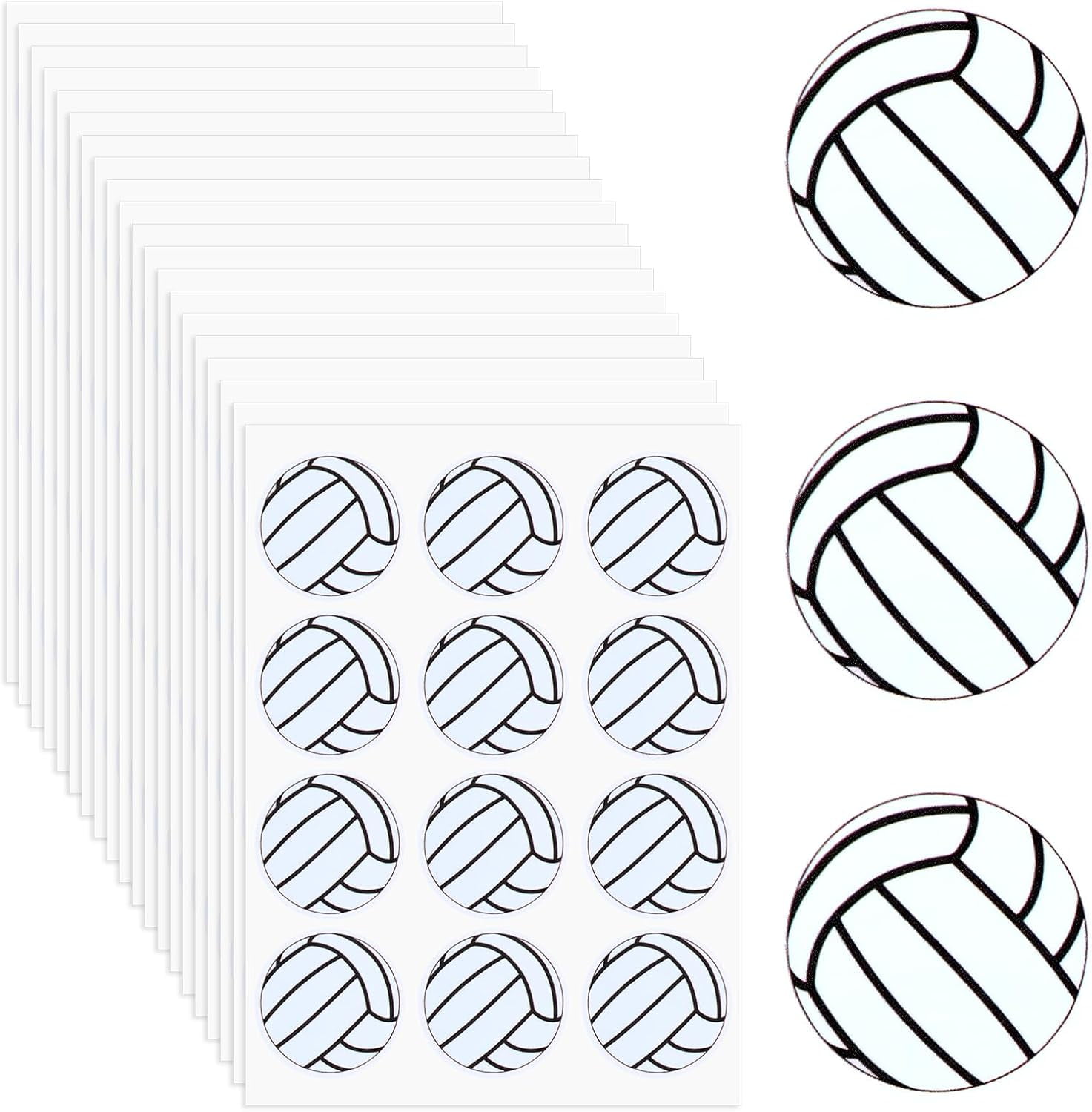 Zgui 240 PCS Volleyball Stickers for Scrapbooking 1.18in Waterproof ...
