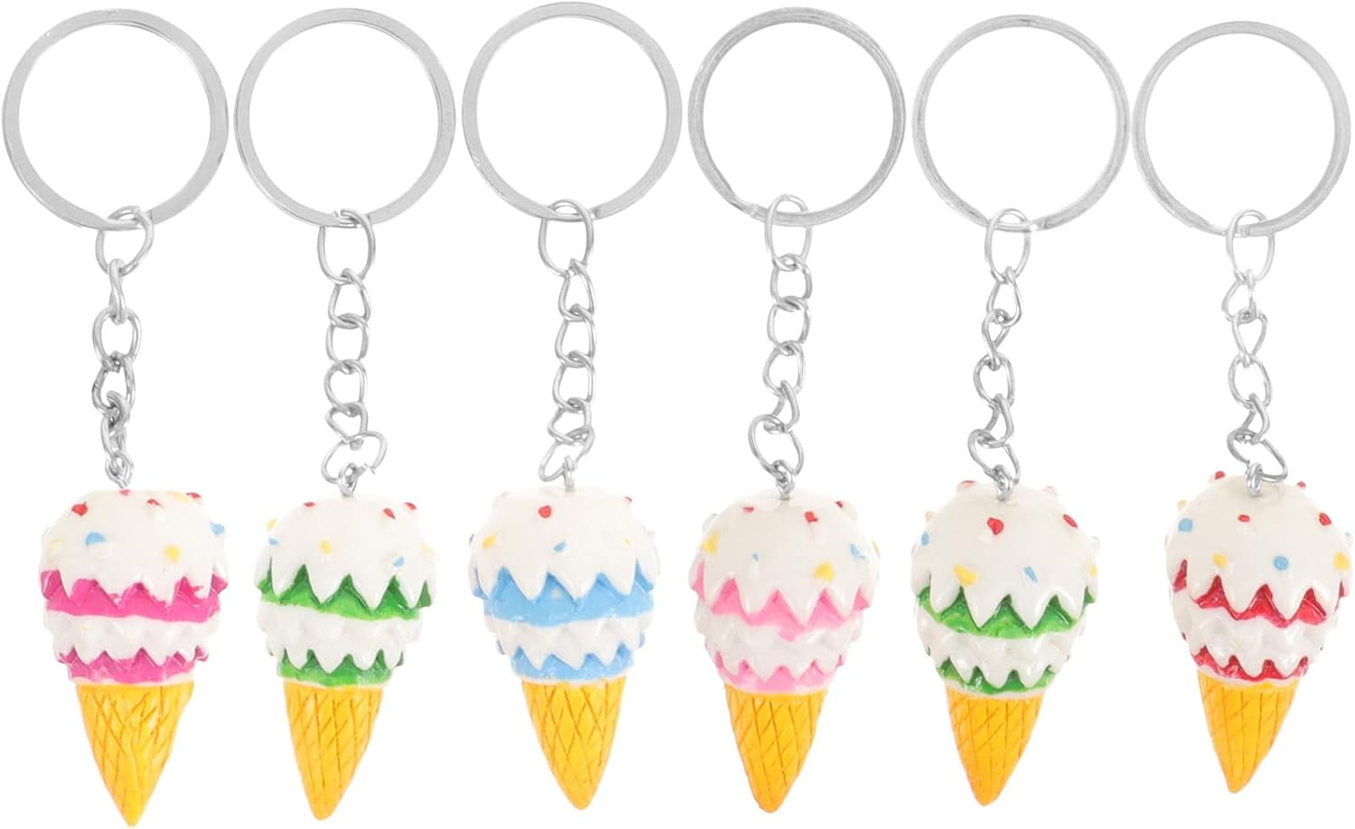 Zgui 6PCS Cute Ice Cream Key Rings Cartoon Ice Cream Cake Keychain ...