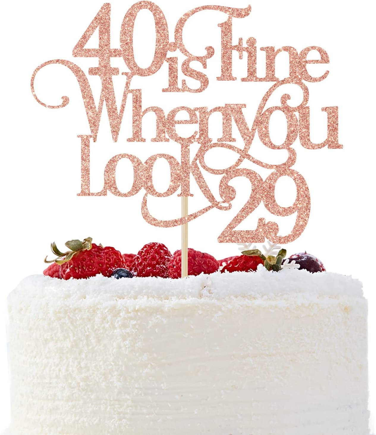 Zgui 40 is Fine When You Look 29 Cake Topper - Funny 40th Birthday Cake ...