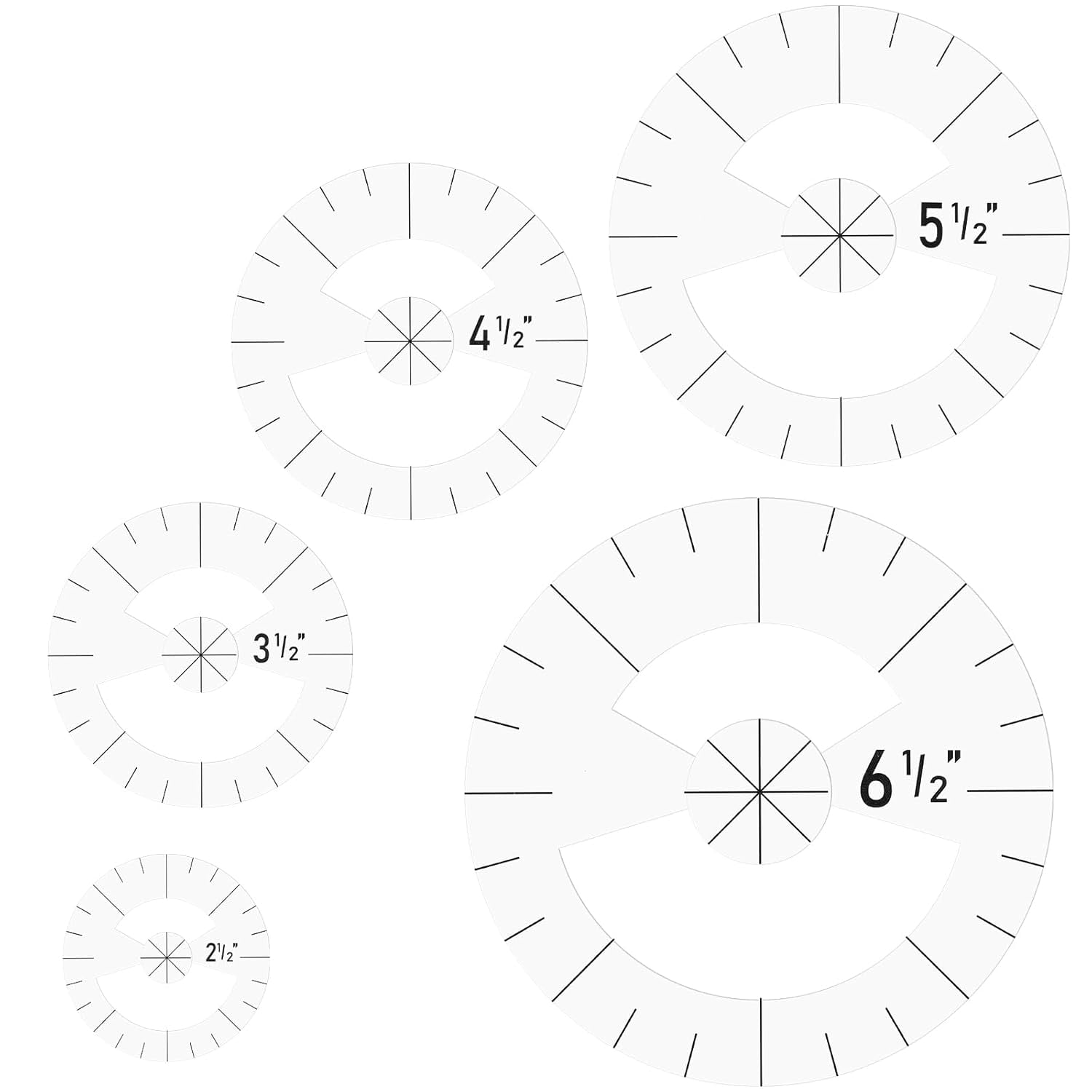 Zgui 5 pcs Circle Ruler Quilting Template Set Circle Template Sewing ...