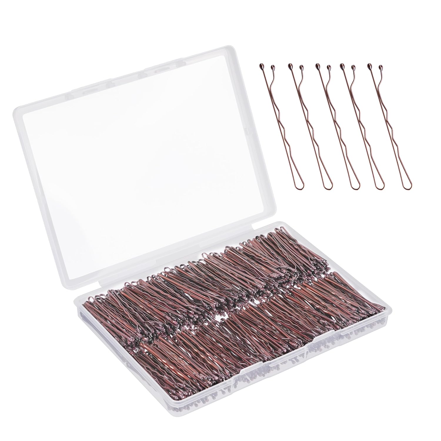 Zgui 500 Pcs Bobby Pins Brown Hair, 2 Inch Secure Hold Brown Bobby Pins ...