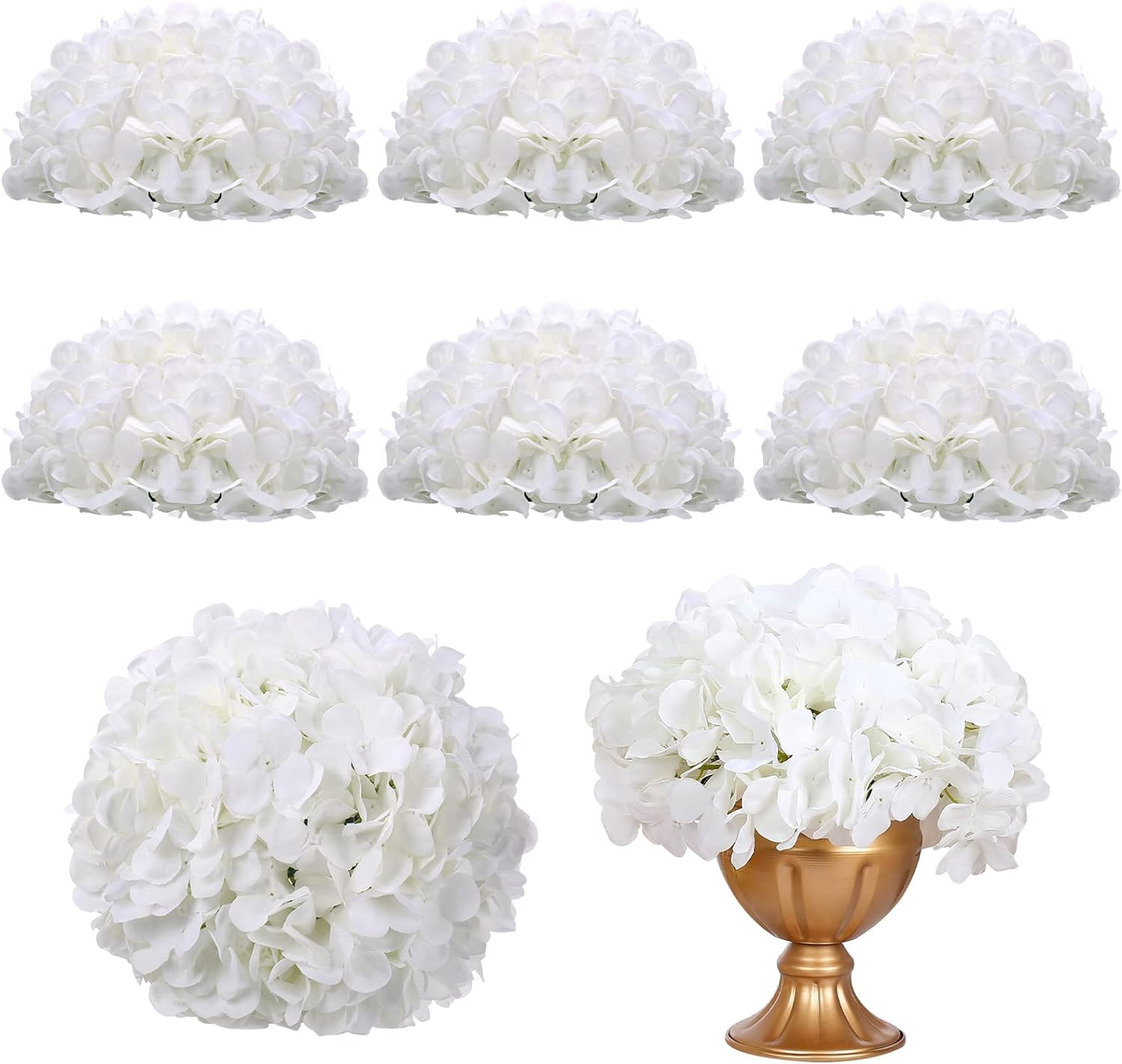 Zgui 6 Pcs White Wedding Fake Flower Ball Arrangement Bouquet Romantic ...
