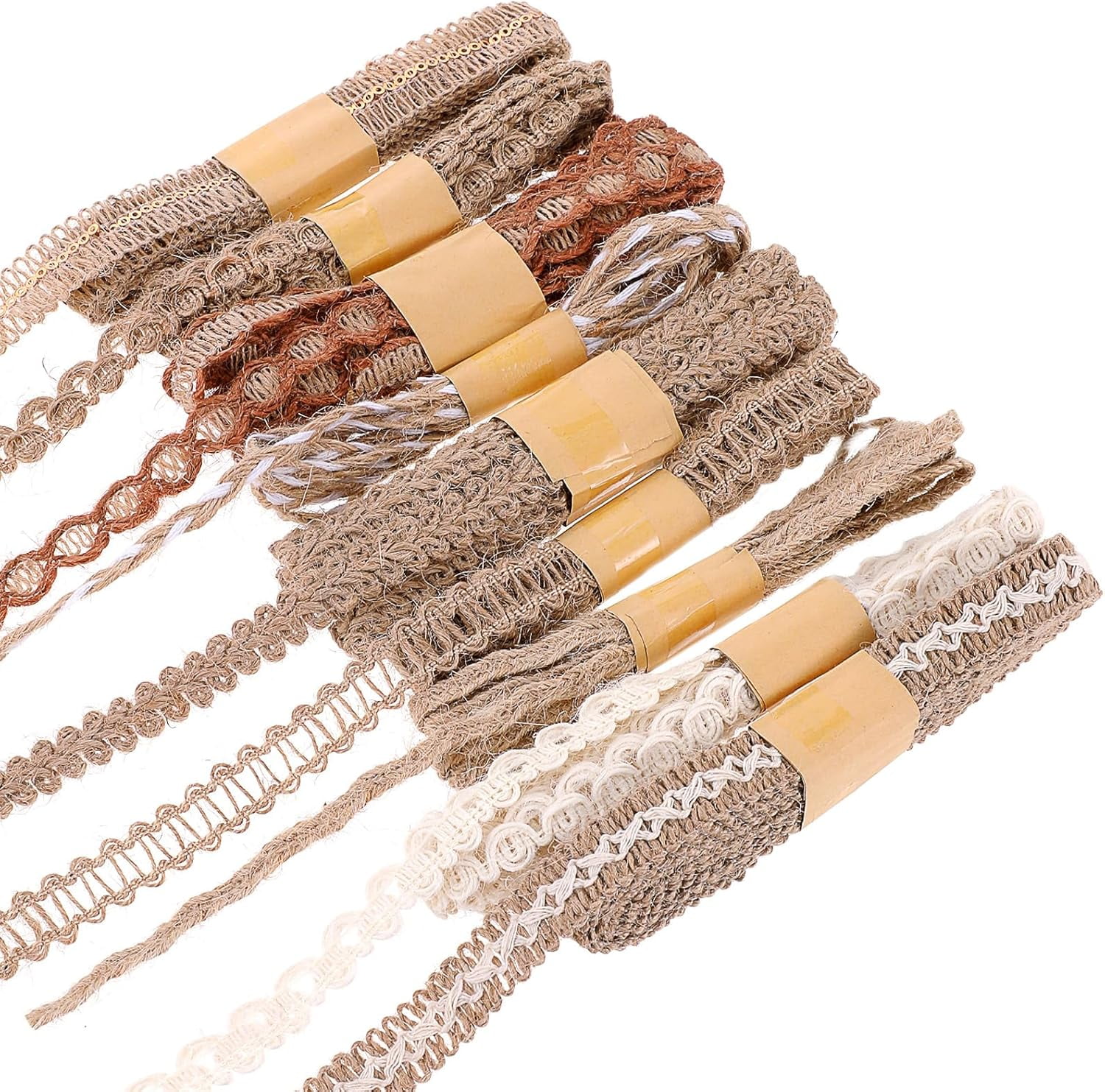 Zgui 9 Rolls Jute Ribbons Burlap Ribbons Lace Craft Ribbon 18 Meters ...