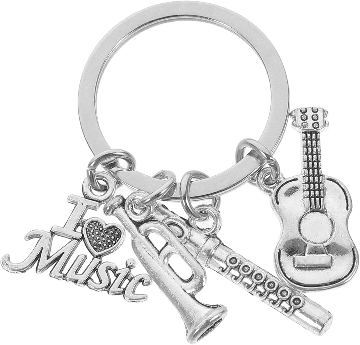 Zgui Music Themed Keychain Pendant Metal Keychain Music Keychain Ring ...