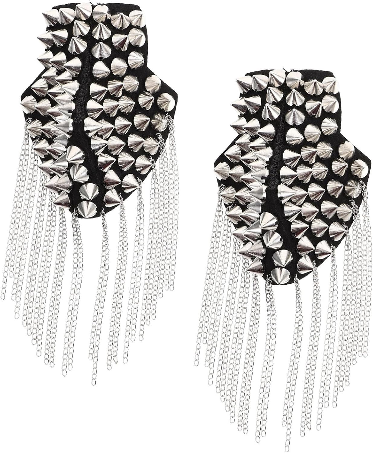 Zgui Pair of Rivet Tassel Chain Epaulet Shoulder, Boards Badge Jewelry ...