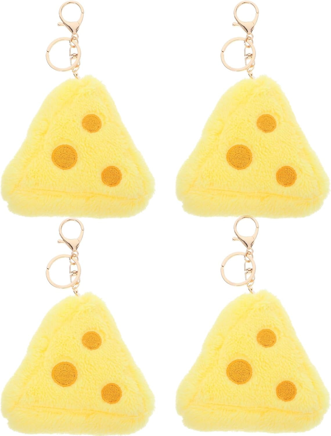 Zgui 4pcs Adorable Plush Cheese Keychain Soft Fluffy Pendant Charm for ...