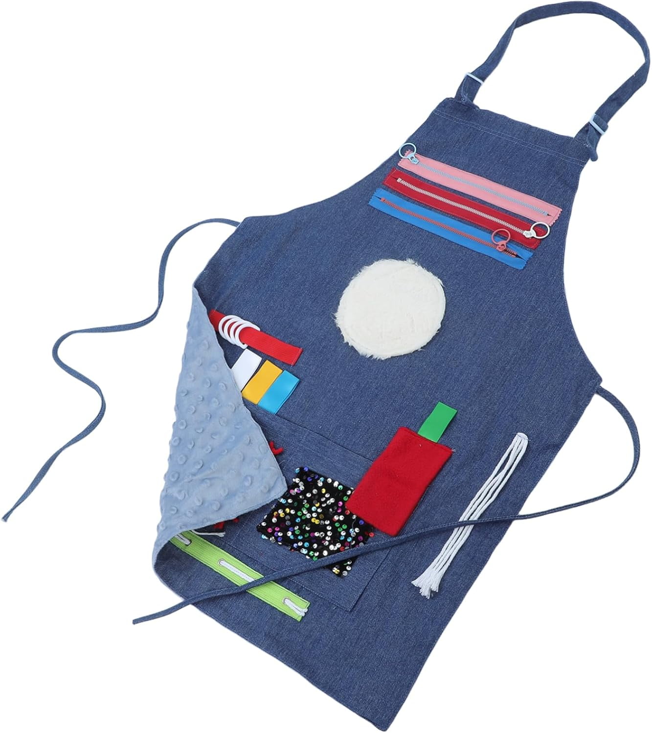 Zgui Sensory Fidget Blanket for Adults Repair Apron with Satin Ribbon Calming Sensory for ...