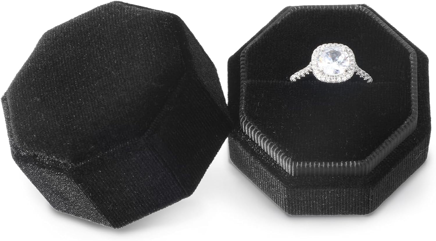 Zgui Velvet Ring Box Hexagon Ring Box Vintage Hexagon Premium Jewelry ...