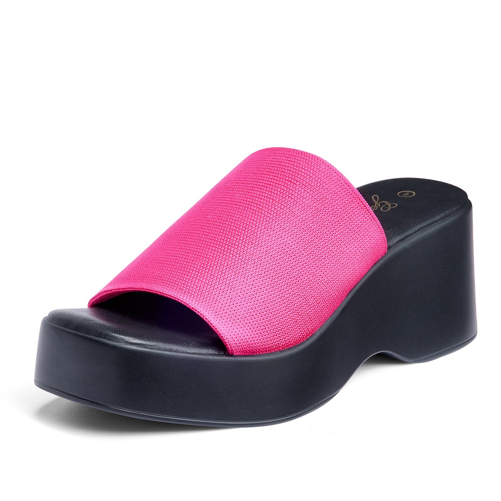 Zhabtuc Backless Slip On Platform Slides Square Open Toe Platform ...