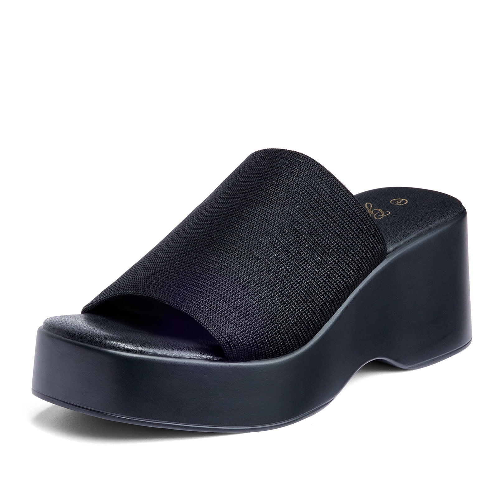 Zhabtuc Backless Slip On Platform Slides Square Open Toe Platform ...