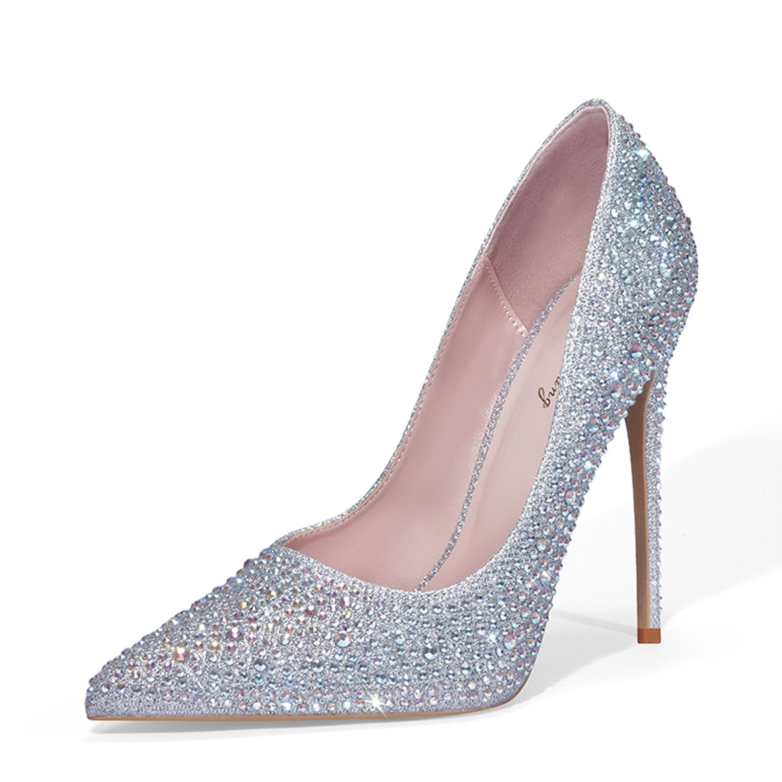 Zhabtuc Women's High Heels Pumps，Fashion Closed Pointed Toe Glitter ...