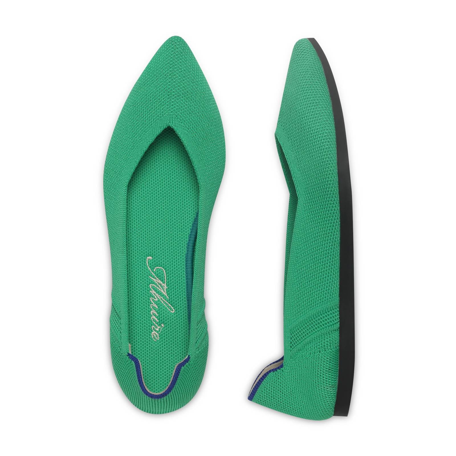 Zhabtuc Women's Knit Ballet Flats, Pointed Toe, Breathable, Foldable ...