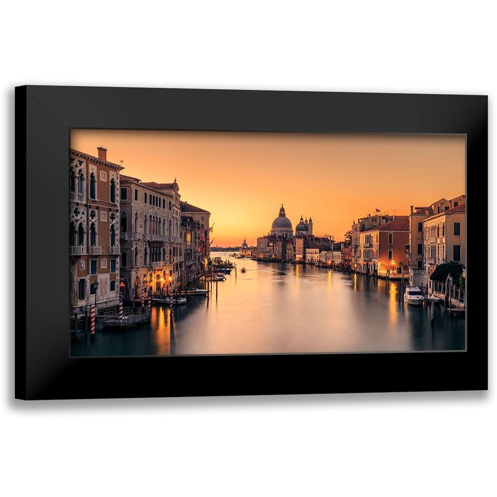 Zhang, Eric 18x12 Black Modern Framed Museum Art Print Titled - Dawn On Venice - Walmart.com