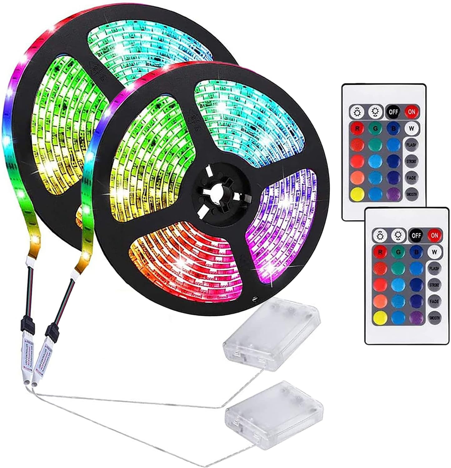 Zhangyh Battery Powered LED Strip Lights with 24-Keys Remote Controlled ...