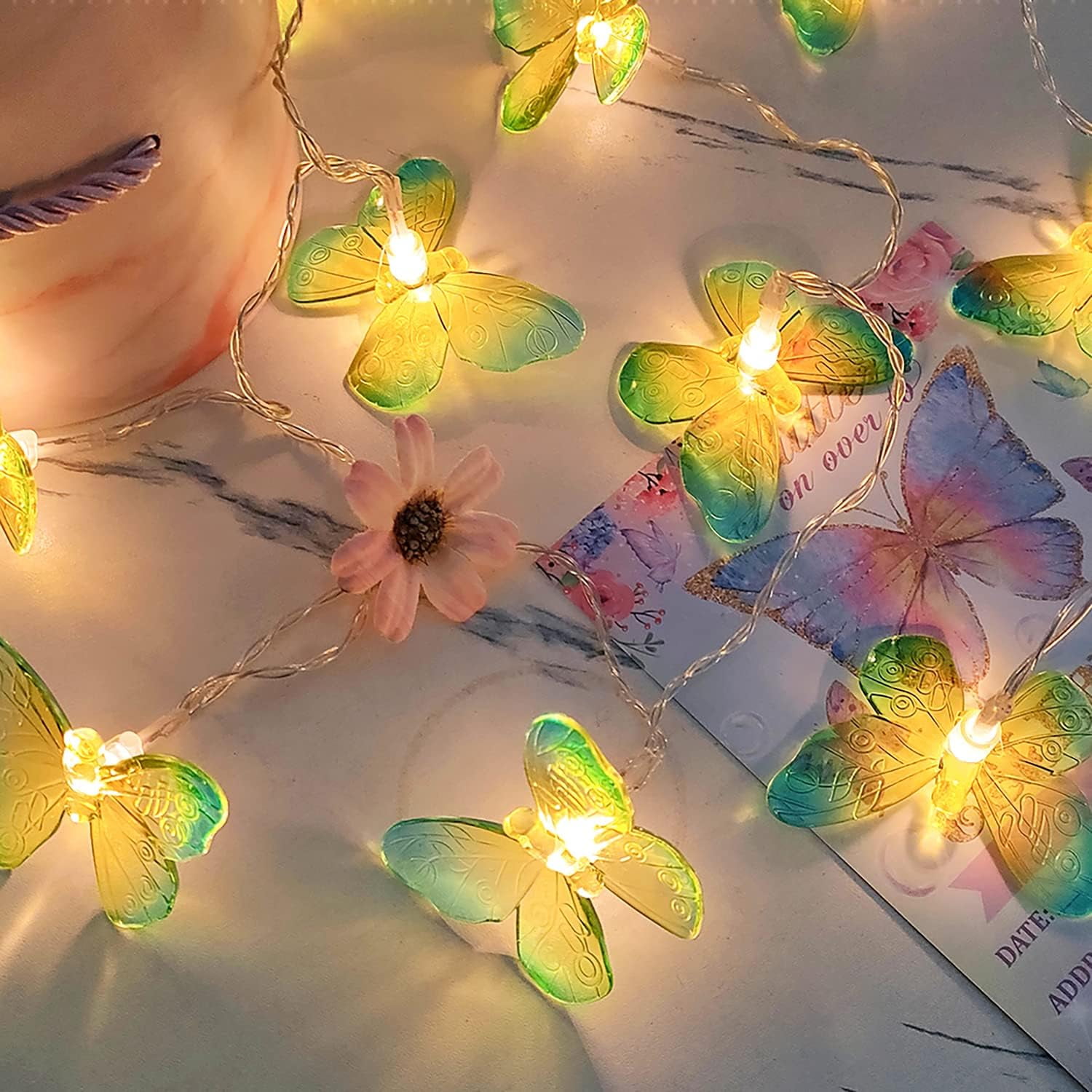 Zhangyh Butterfly String Lights,LED Butterfly Battery Operated Indoor ...
