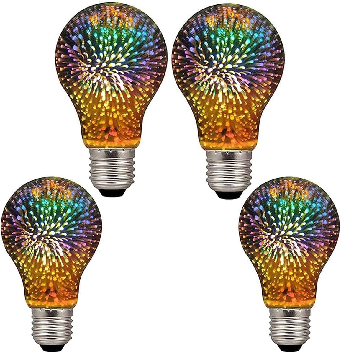Zhangyh Firework Light Bulb, E27 4W Vintage Edison Decorative 3D Starry ...