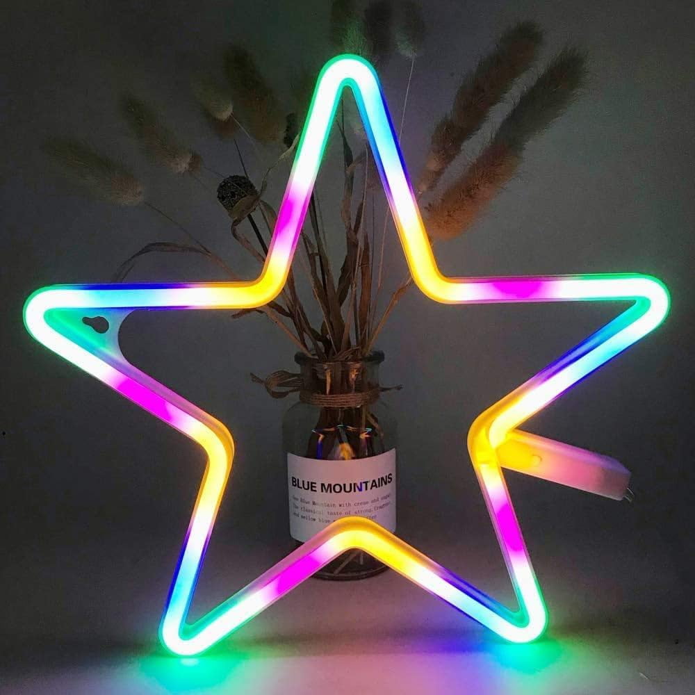 Zhangyh LED Neon Sign,Star Neon Sign Night Light Wall LED Neon Lamp USB ...