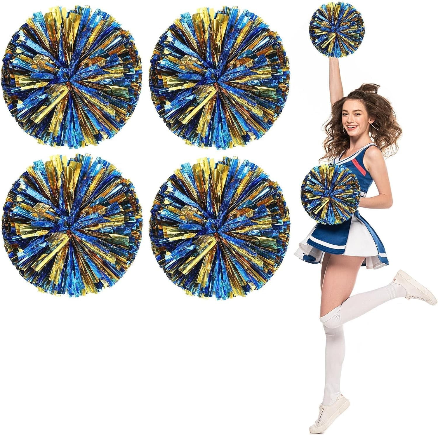 Zhangyh Pom Poms Cheerleading,Fluffy Cheerleader Pompoms with Finger ...