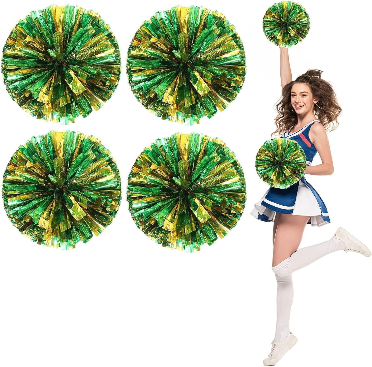 Zhangyh Pom Poms Cheerleading,Fluffy Cheerleader Pompoms with Finger ...
