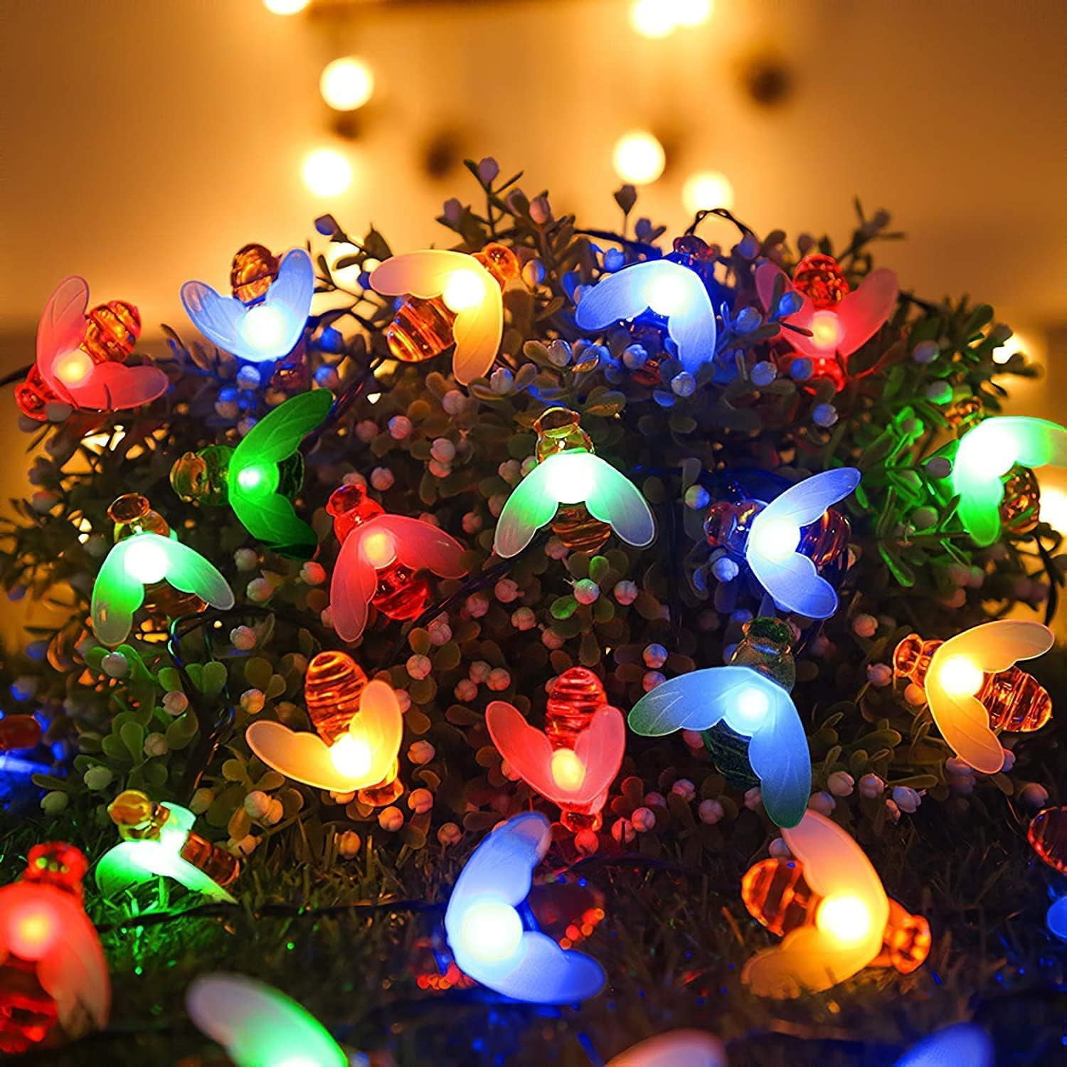 Zhangyh Solar Honey Bee String Lights,LED Bumble Bee Fairy Lights ...