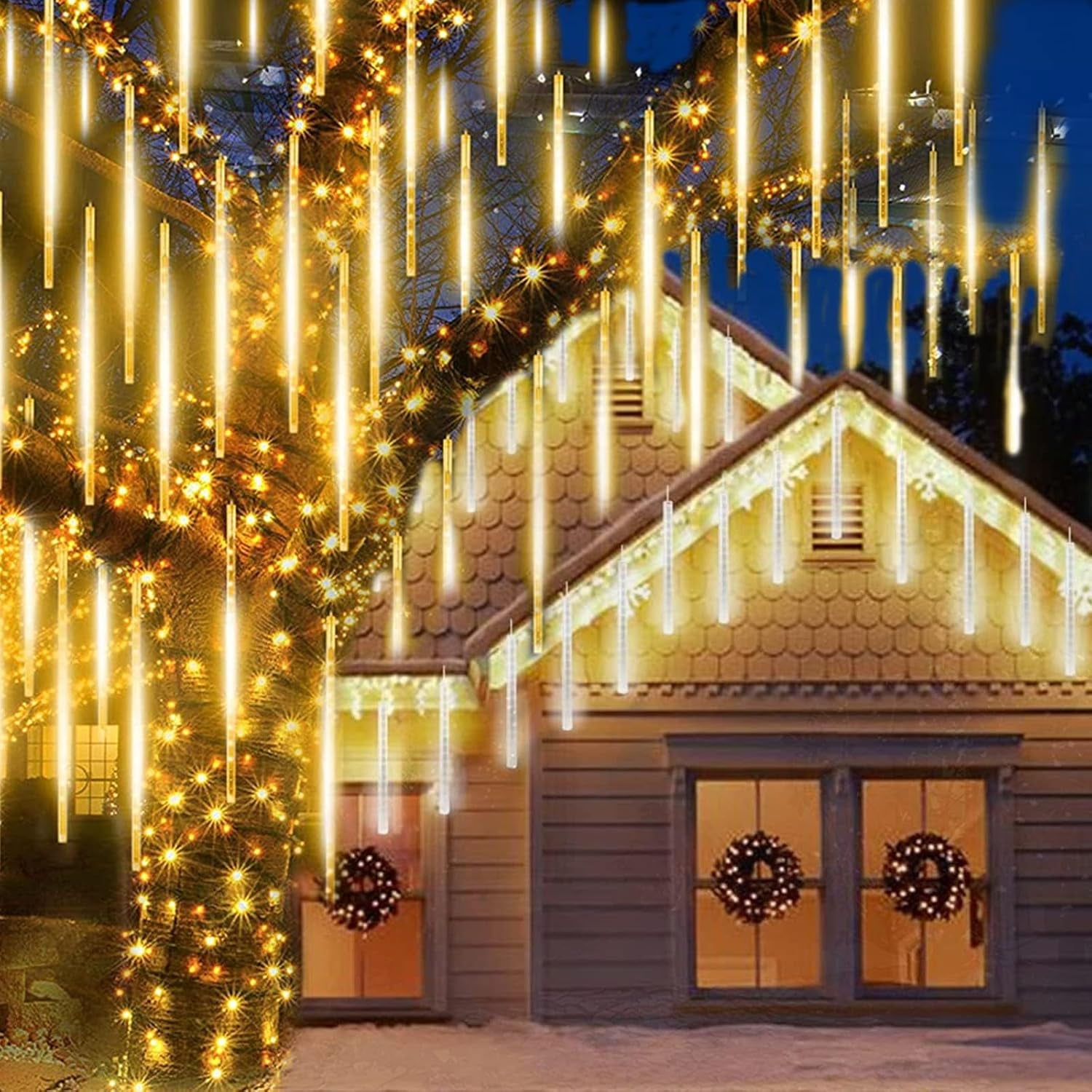 Zhangyh Solar Meteor Shower Lights,30cm 10 Tubes 360LED Falling ...