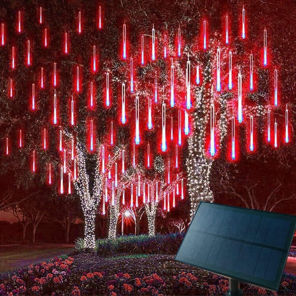 Zhangyh Solar Meteor Shower Lights,30cm 8 Tubes LED Falling Raindrop ...