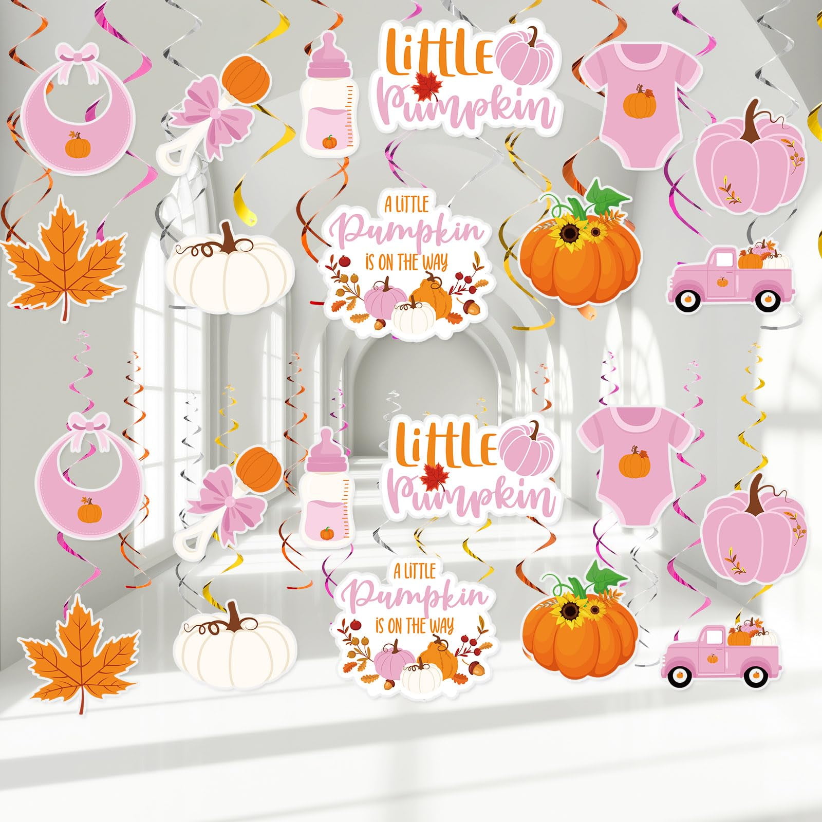 Zhanmai 30 Set Little Pumpkin Baby Shower Decorations Fall Pumpkin Baby ...